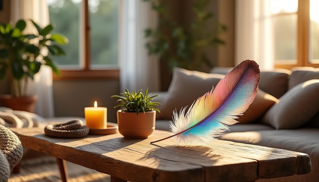 Trouver une plume chez soi : signification et symboles