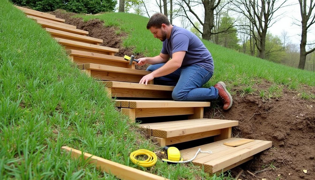Installer un escalier sécurisé sur pente raide : guide jardin